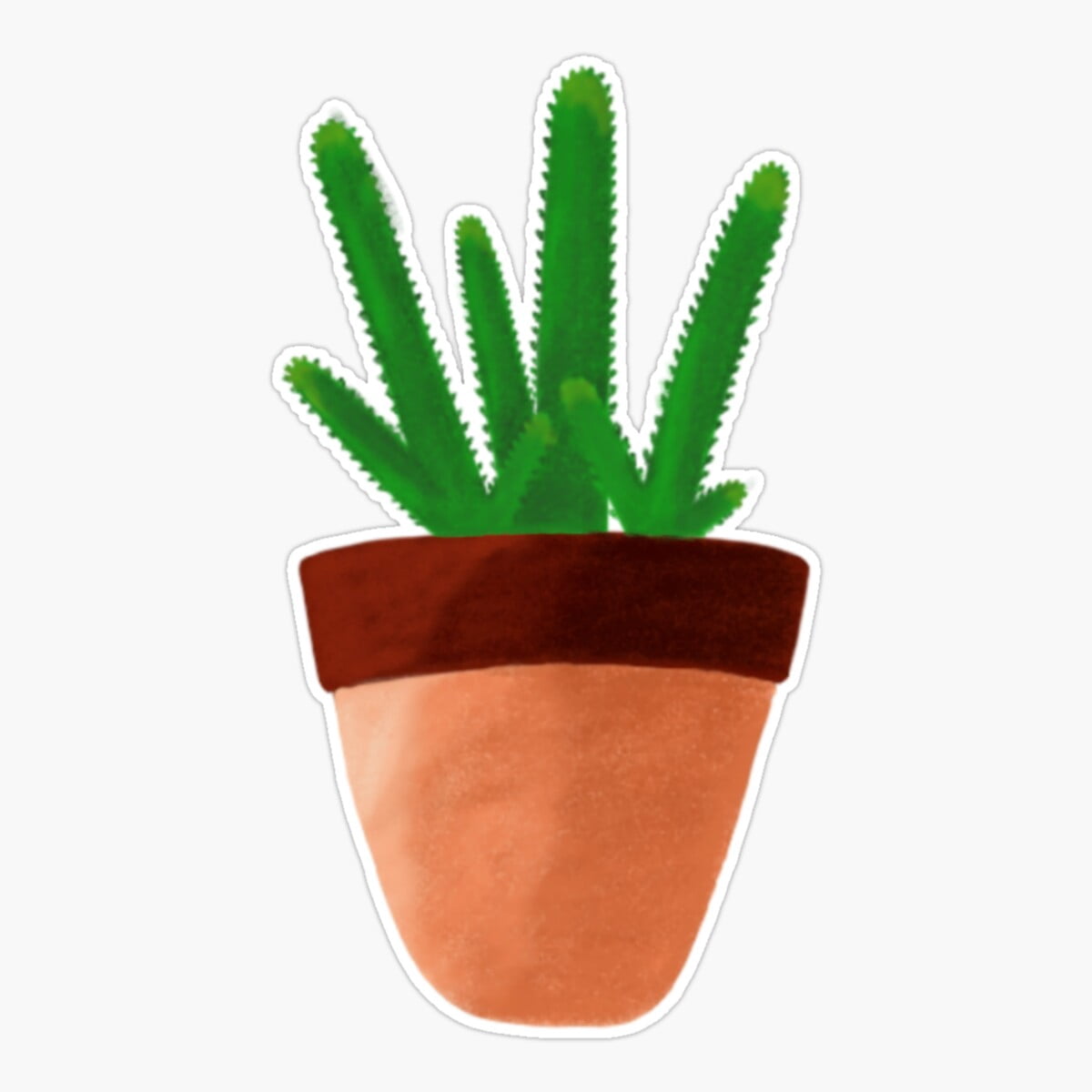Onim Minimalist, Cute, Aesthetic Cactus Sticker, Phone Decal Water ...