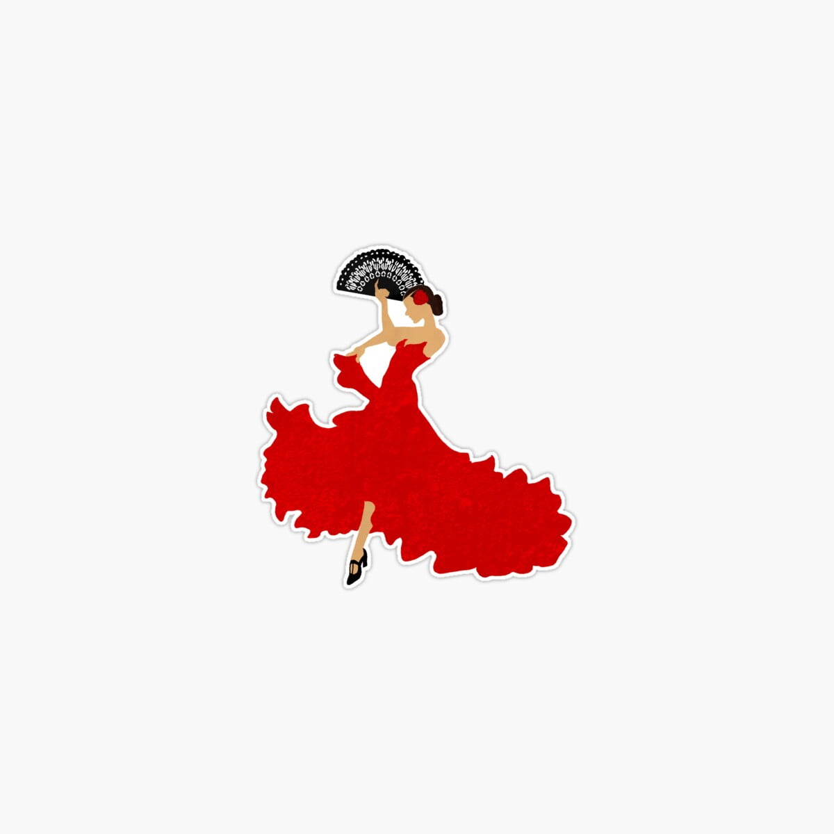 Onim Minimalist Flamenco Dancer Sticker, Phone Decal Water Bottle ...