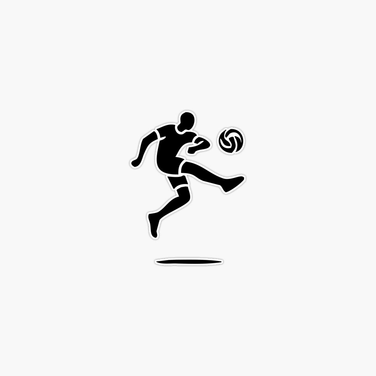 Onim Minimalist Football Player Silhouette Sticker, Phone Decal Water ...