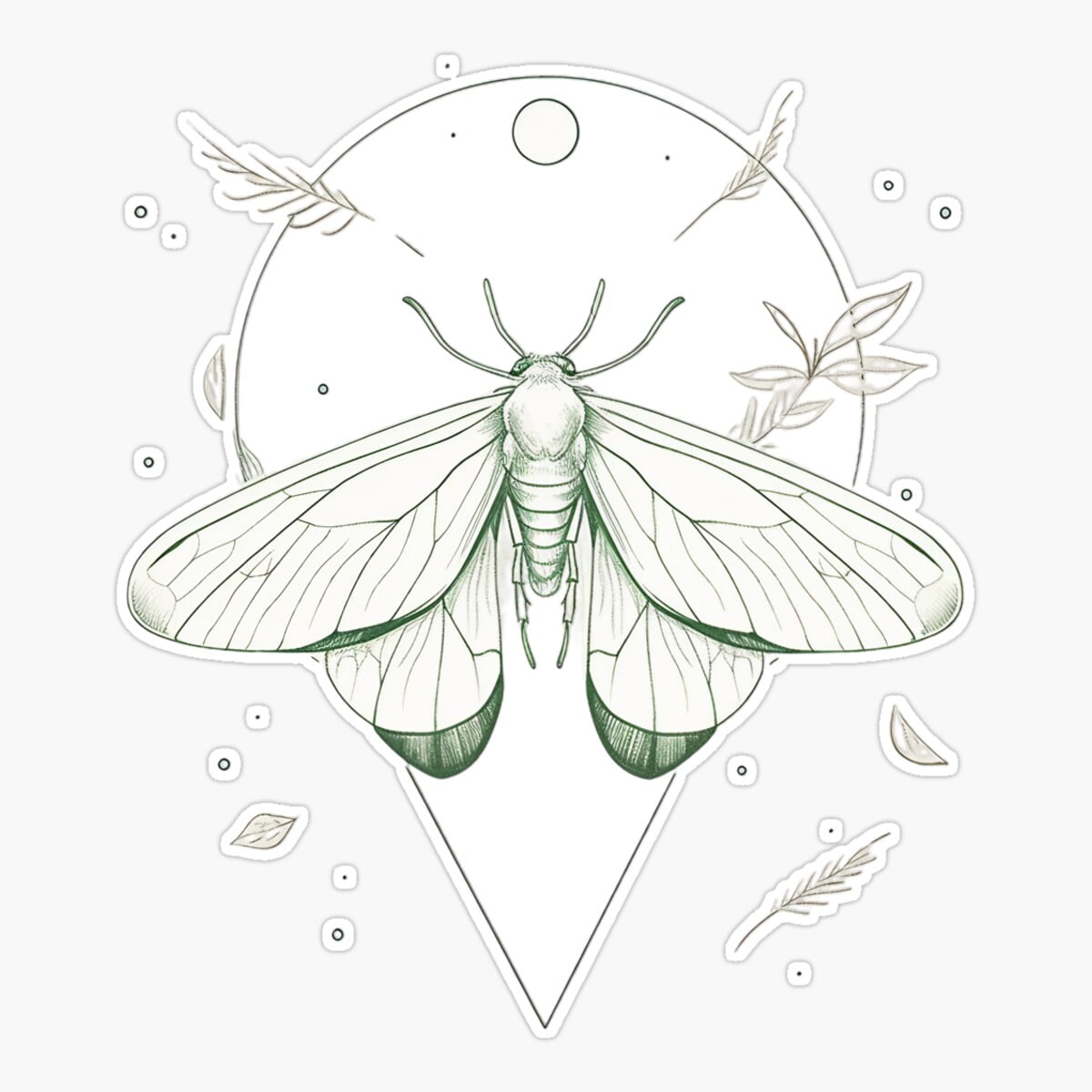 Onim Minimalist Moth Design Sticker, Phone Decal Water Bottle Stickers ...