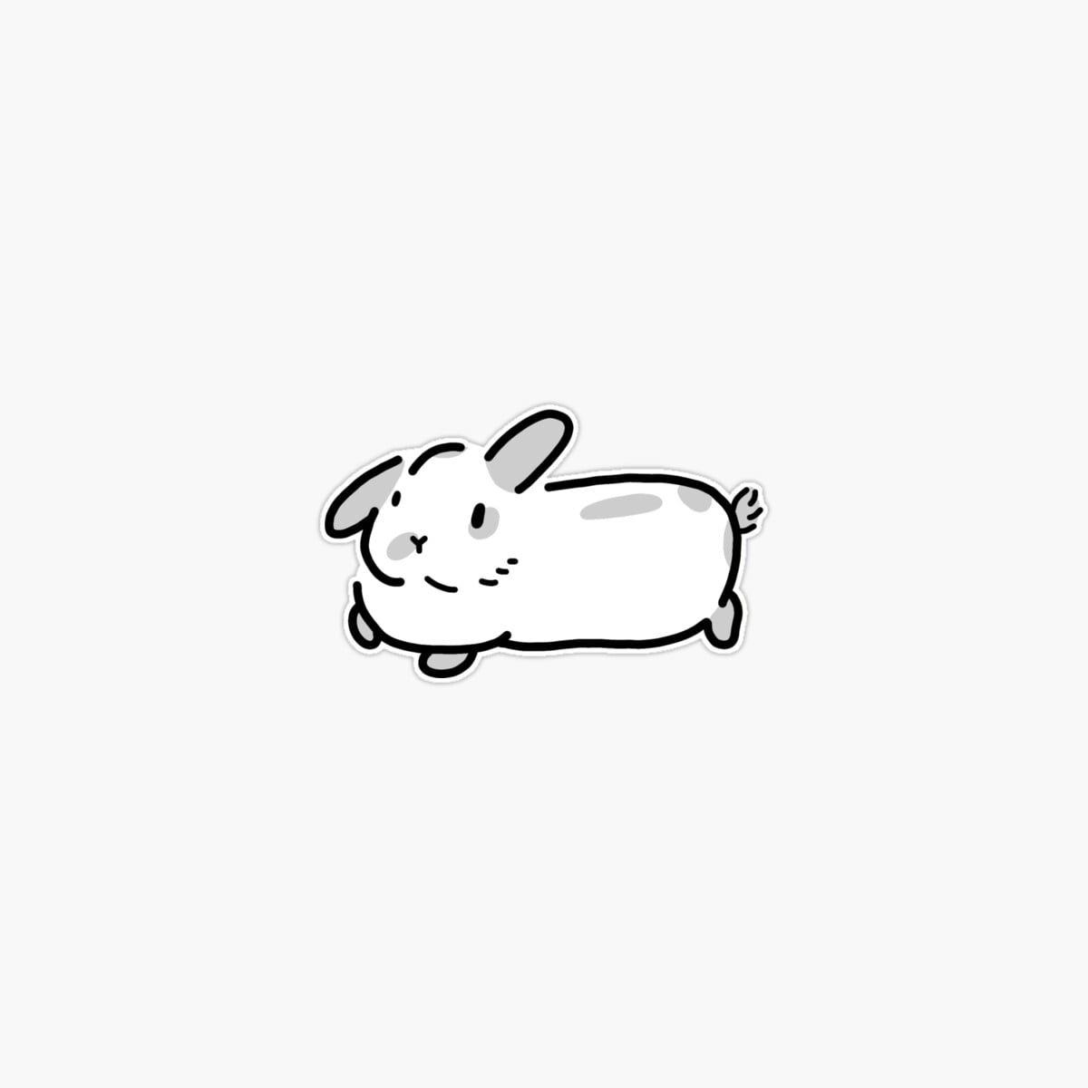Onim Minimalist White Spotted Bunny Rabbit Sticker, Phone Decal Water ...