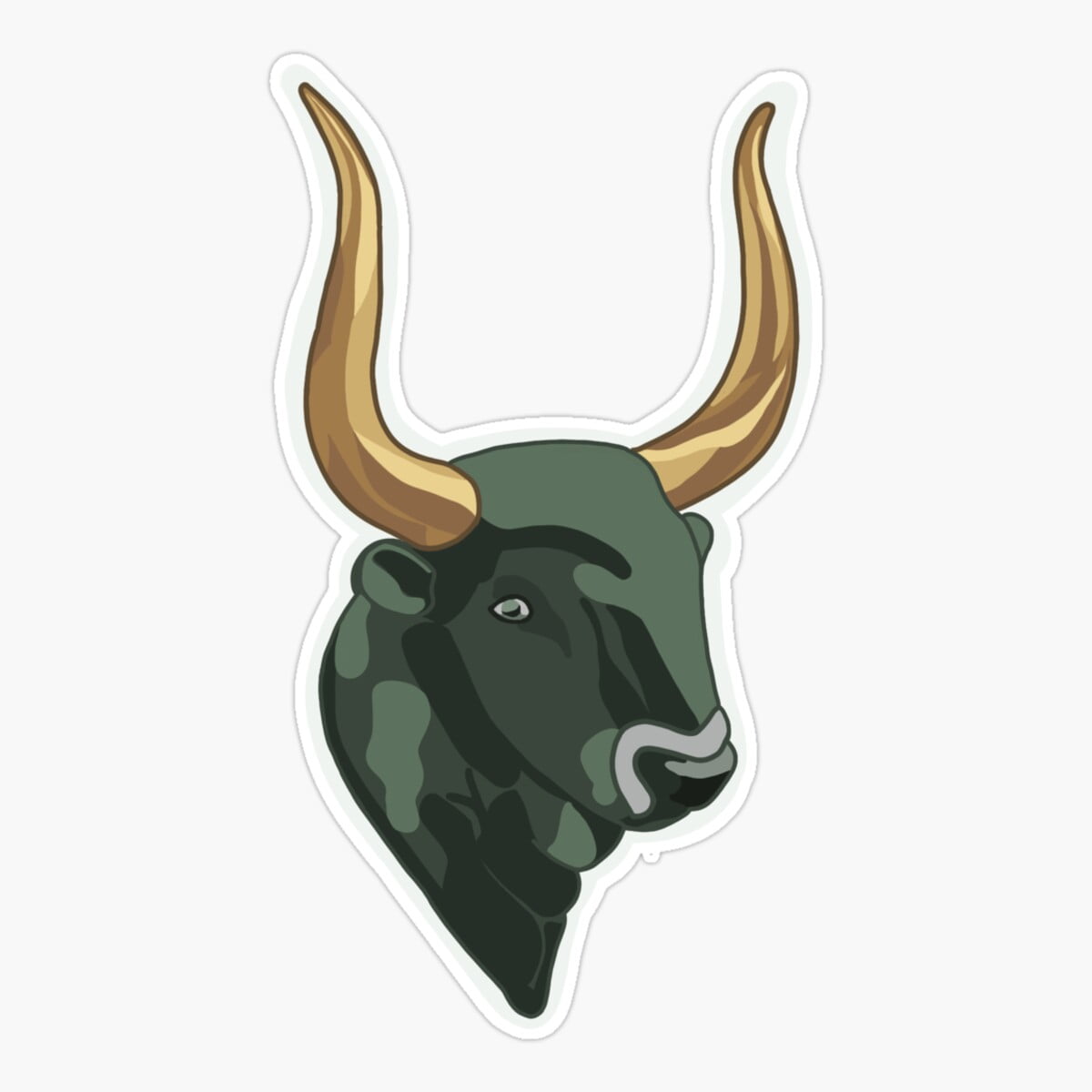 Onim Minoan Bull'S Head Rhyton Sticker, Phone Decal Water Bottle ...