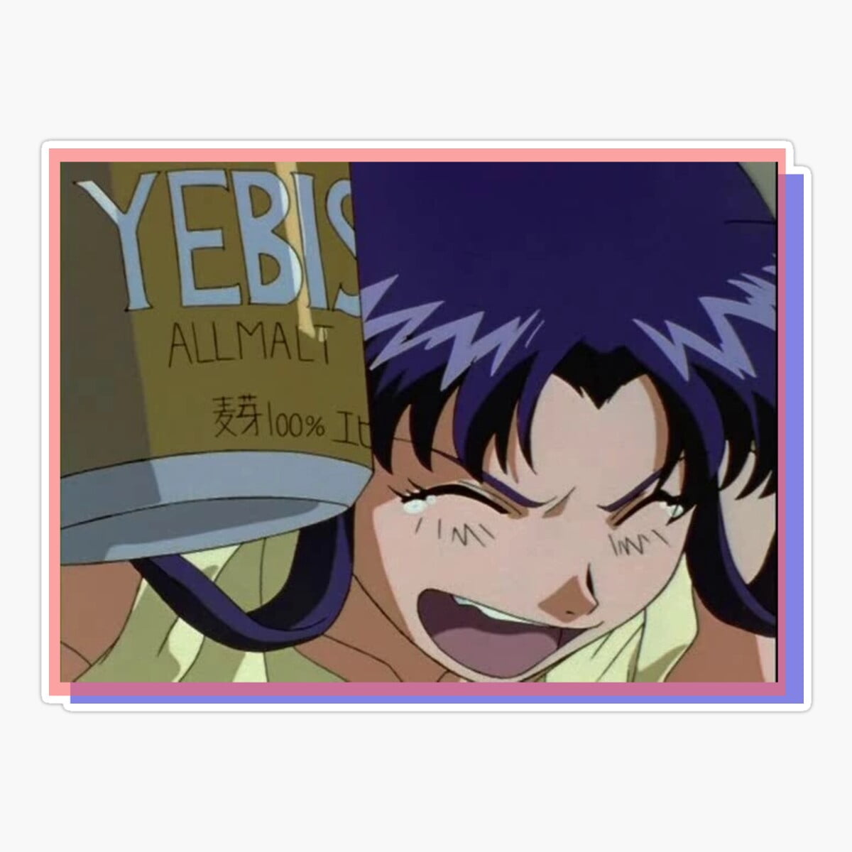 Onim Misato Neon Genesis Evangelion Sticker, Phone Decal Water Bottle ...