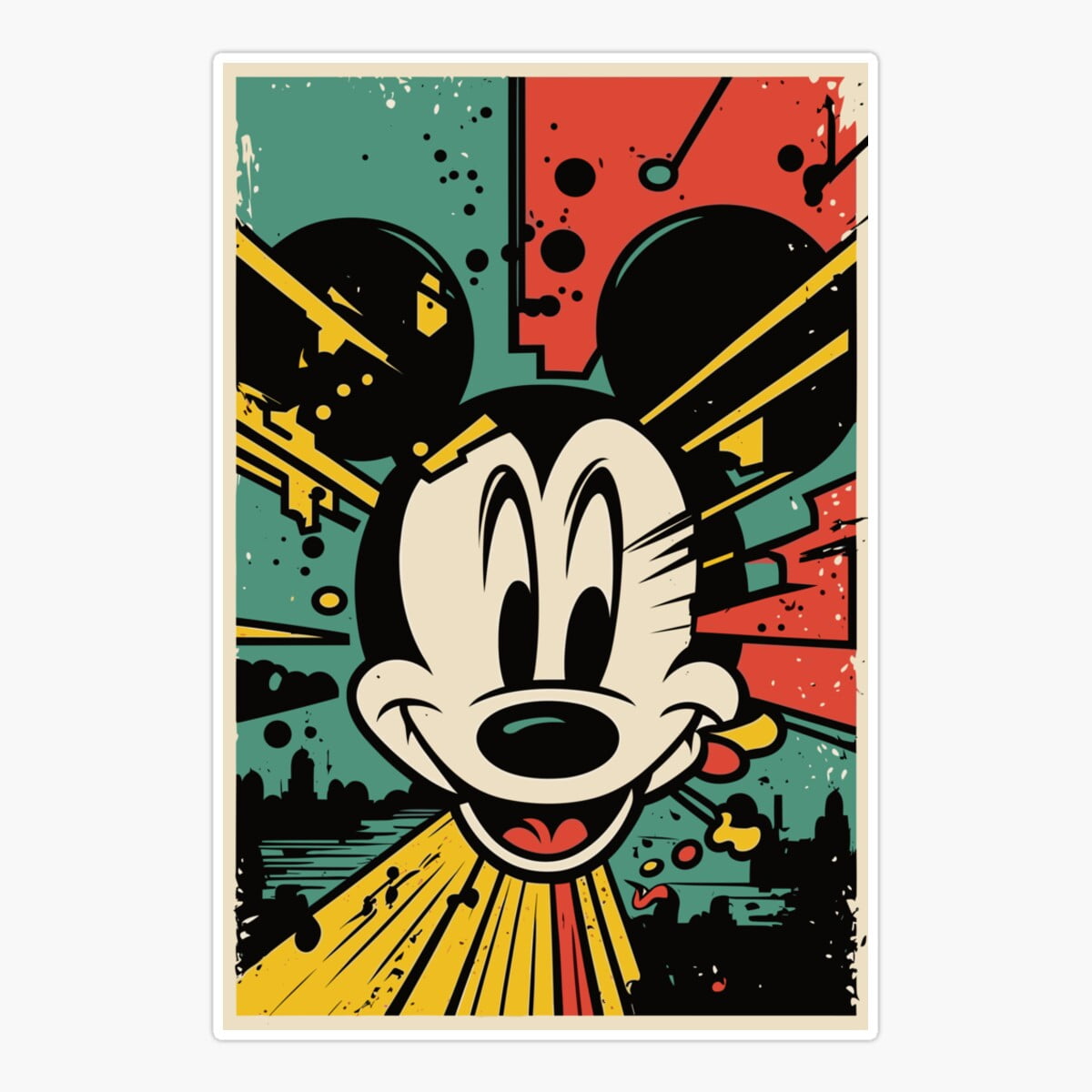Onim Mischief In Retrograde: Mickey'S Urban Splatter Sticker, Phone ...