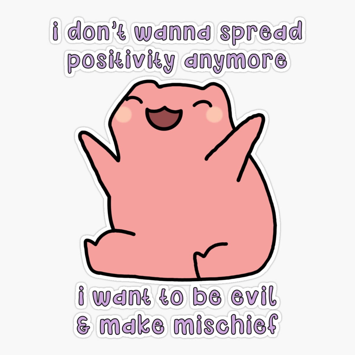 Onim Mischievous Frog Sticker, Phone Decal Water Bottle Stickers Car ...