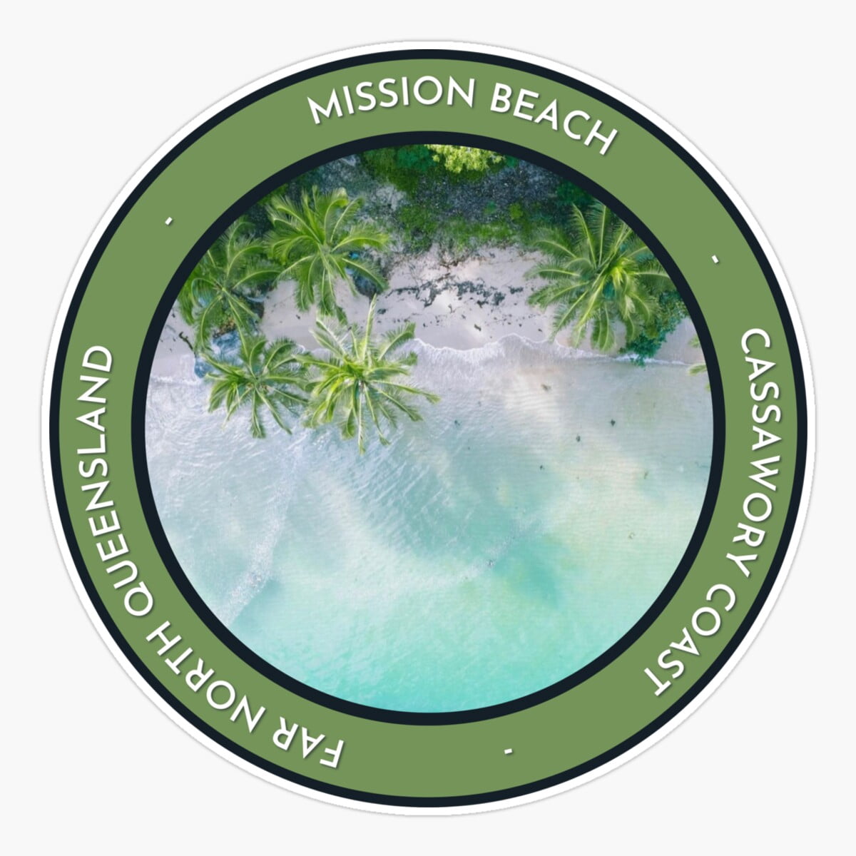 Onim Mission Beach Fnq Sticker, Phone Decal Water Bottle Stickers Car ...