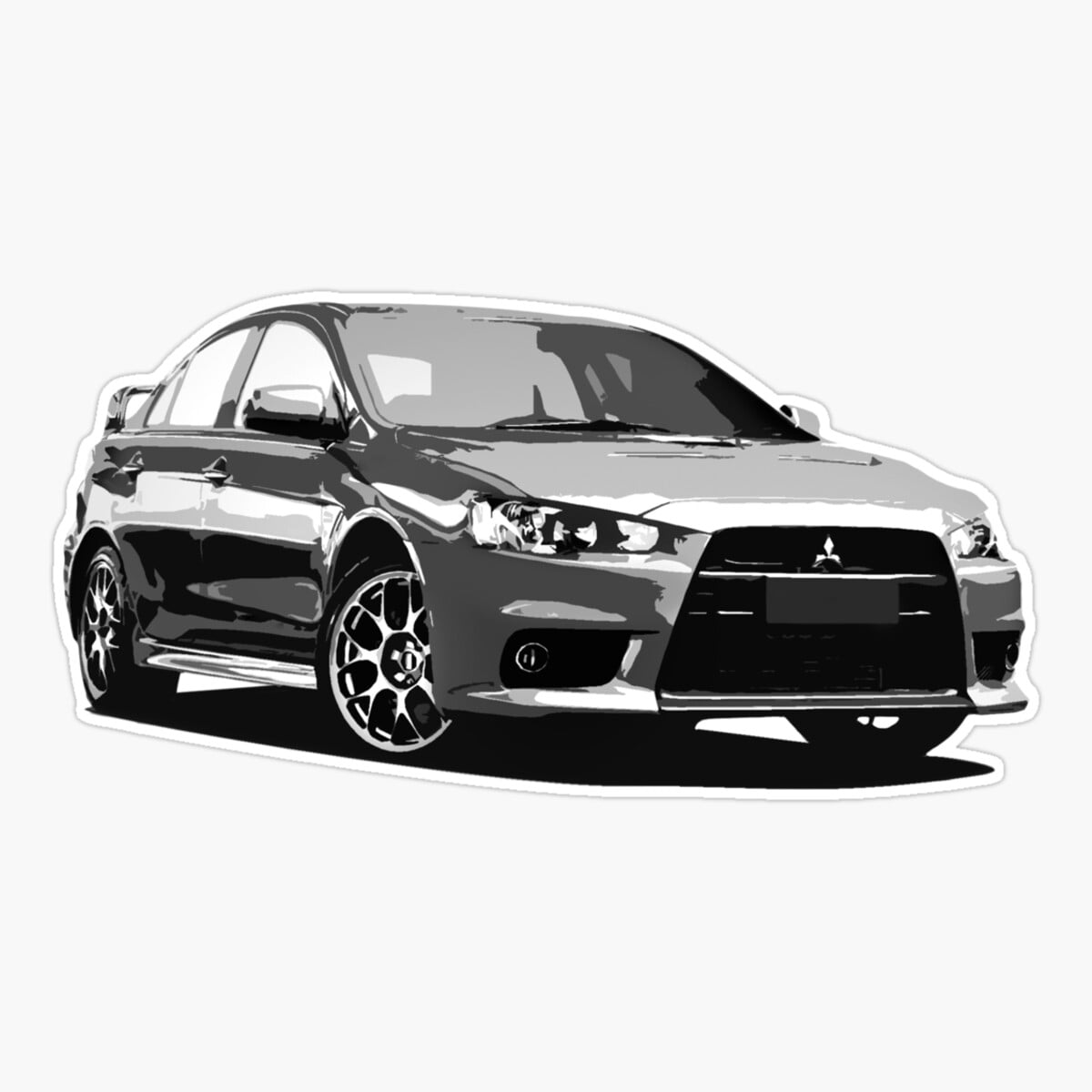 Onim Mitsubishi Evolution X Sticker / Tee - Posterised/Greyscale Design ...