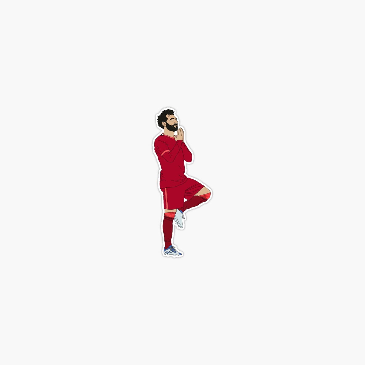 Onim Mo Salah Yoga Football Liverpool Sticker, Phone Decal Water Bottle ...