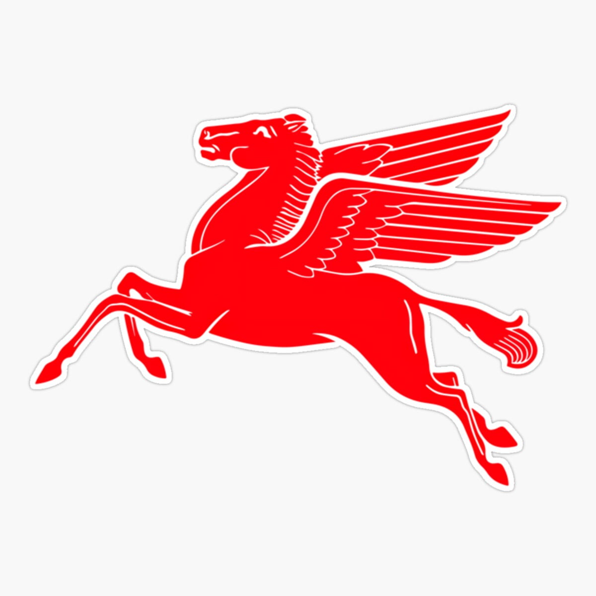 Onim Mobil Oil Vintage Sign Logo - Red Pegasus Sticker, Phone Decal ...