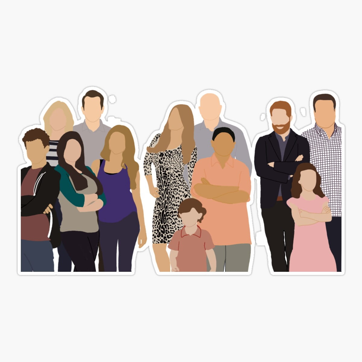 Onim Modern Family Digital Art Sticker, Phone Decal Water Bottle ...