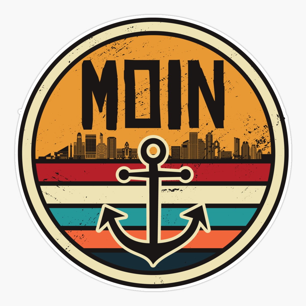 Onim Moin Hamburg Northern Germany Greeting Dialect Hamburger Sticker, Phone Decal Water Bottle ...