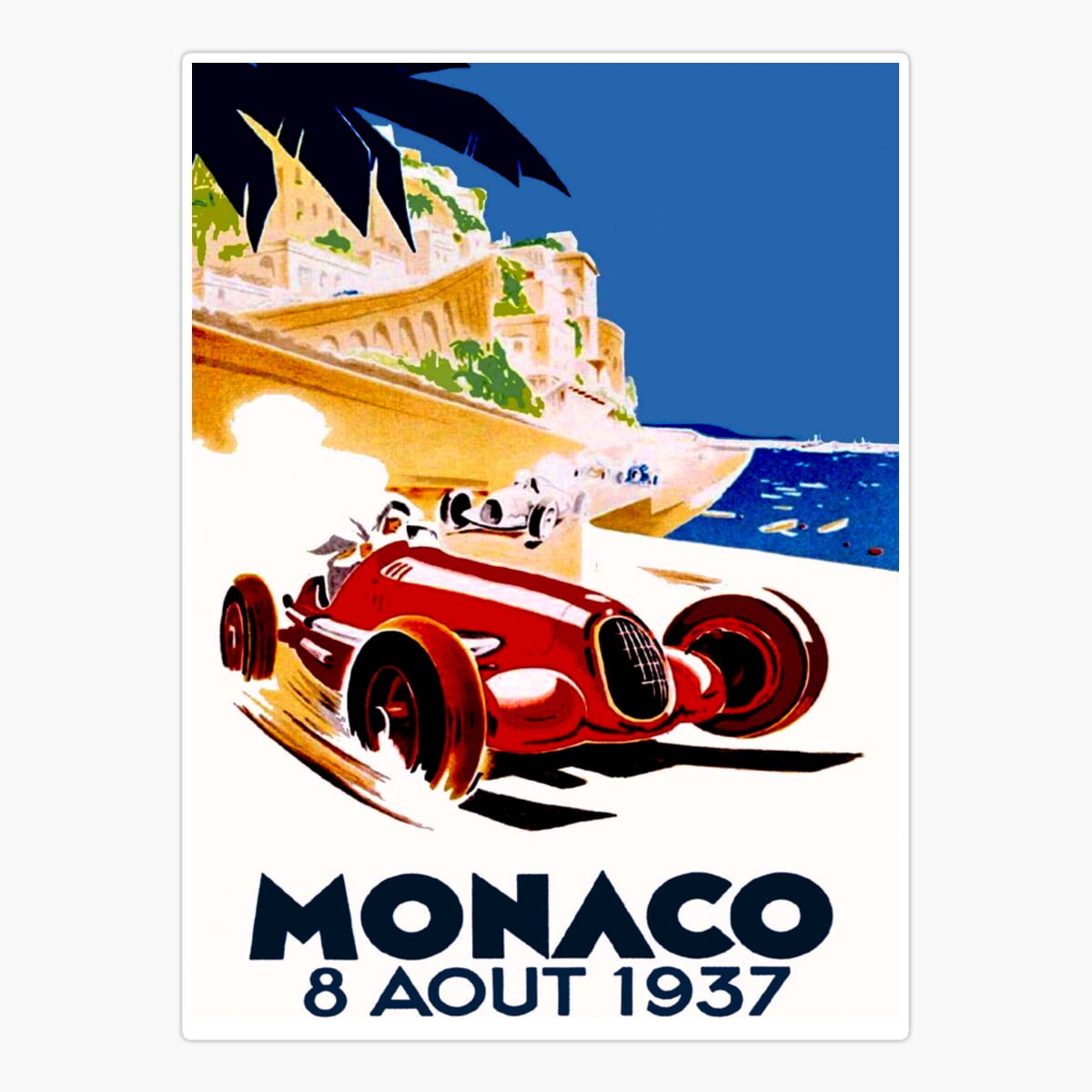 Onim Monaco Grand Prix; Vintage Auto Racing Advertising Print Sticker ...