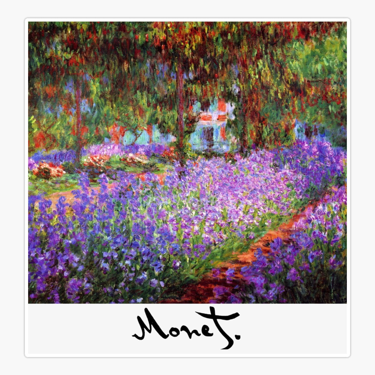 Onim Monet - Flower Garden (Violet) Sticker, Phone Decal Water Bottle ...