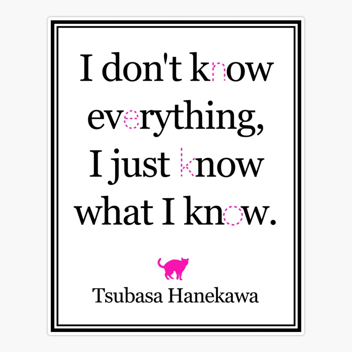 Onim Monogatari - Hanekawa - Know What I Know (Pink) Sticker, Phone ...
