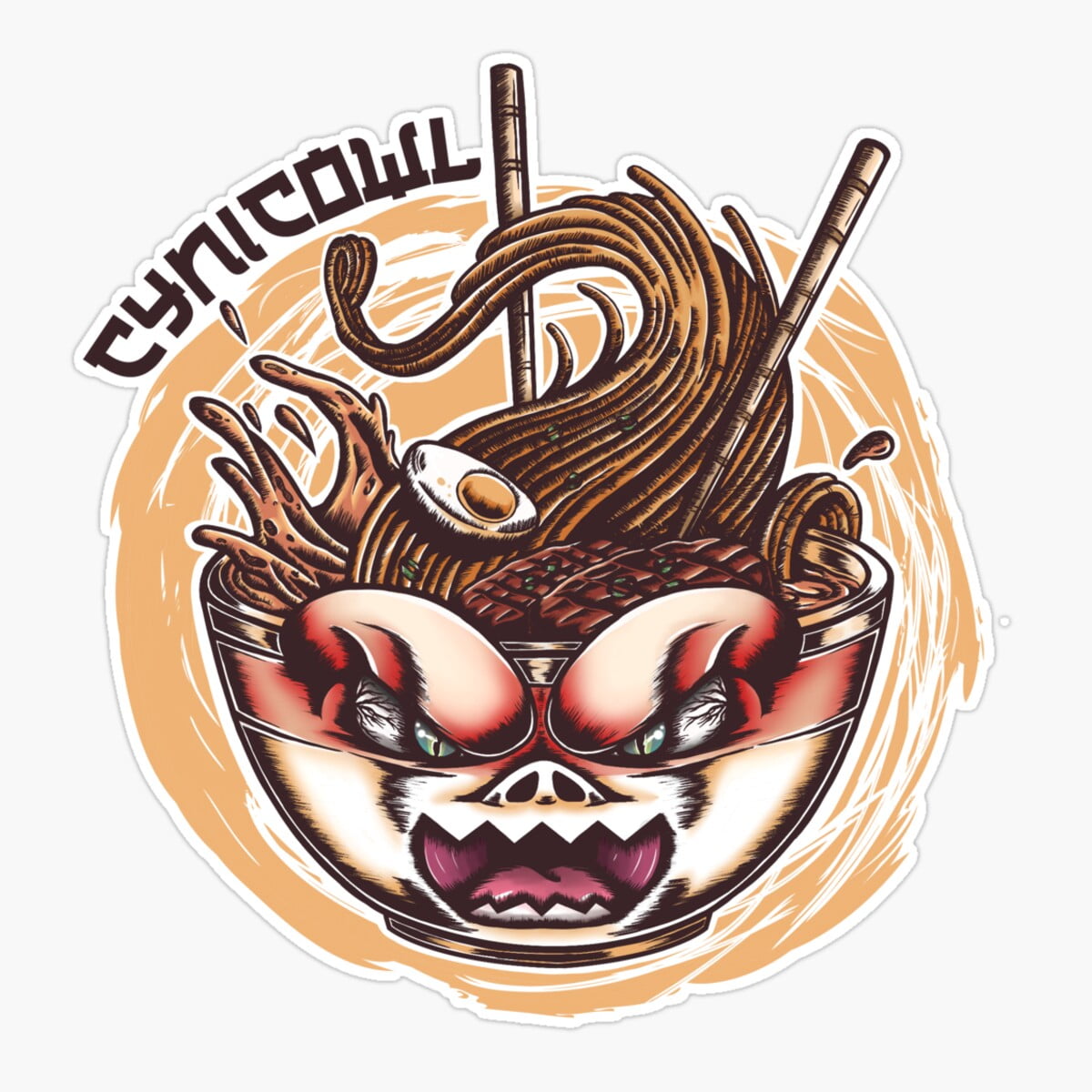 Onim Monster Ramen Sticker, Phone Decal Water Bottle Stickers Car ...