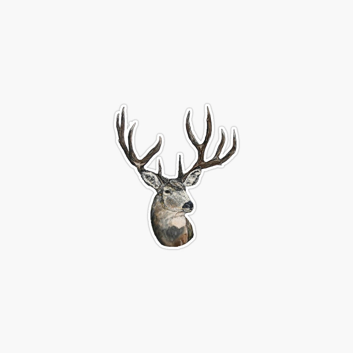 Onim Monster mule deer buck Sticker - Walmart.com