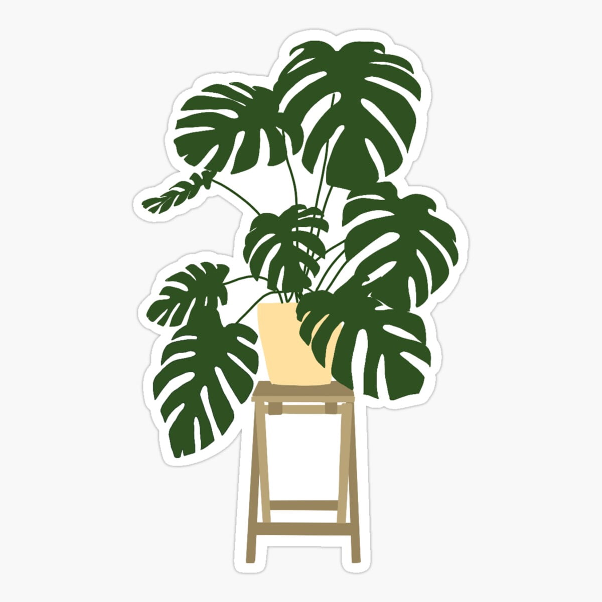Onim Monstera Plant Sticker, Phone Decal Water Bottle Stickers Car ...
