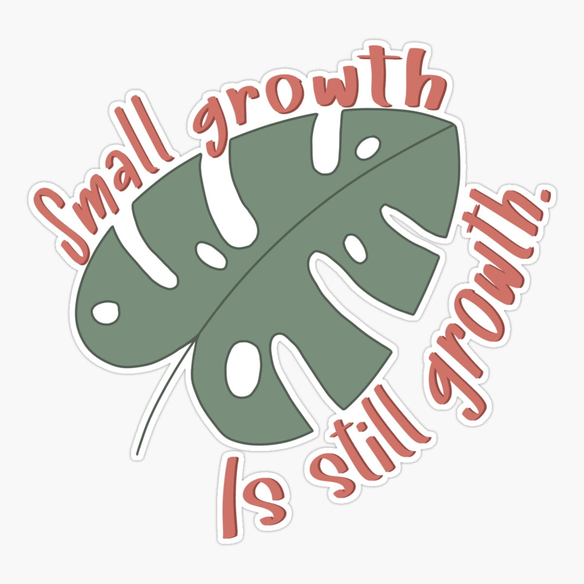 Onim Monstera Positive Quote Sticker, Phone Decal Water Bottle Stickers ...