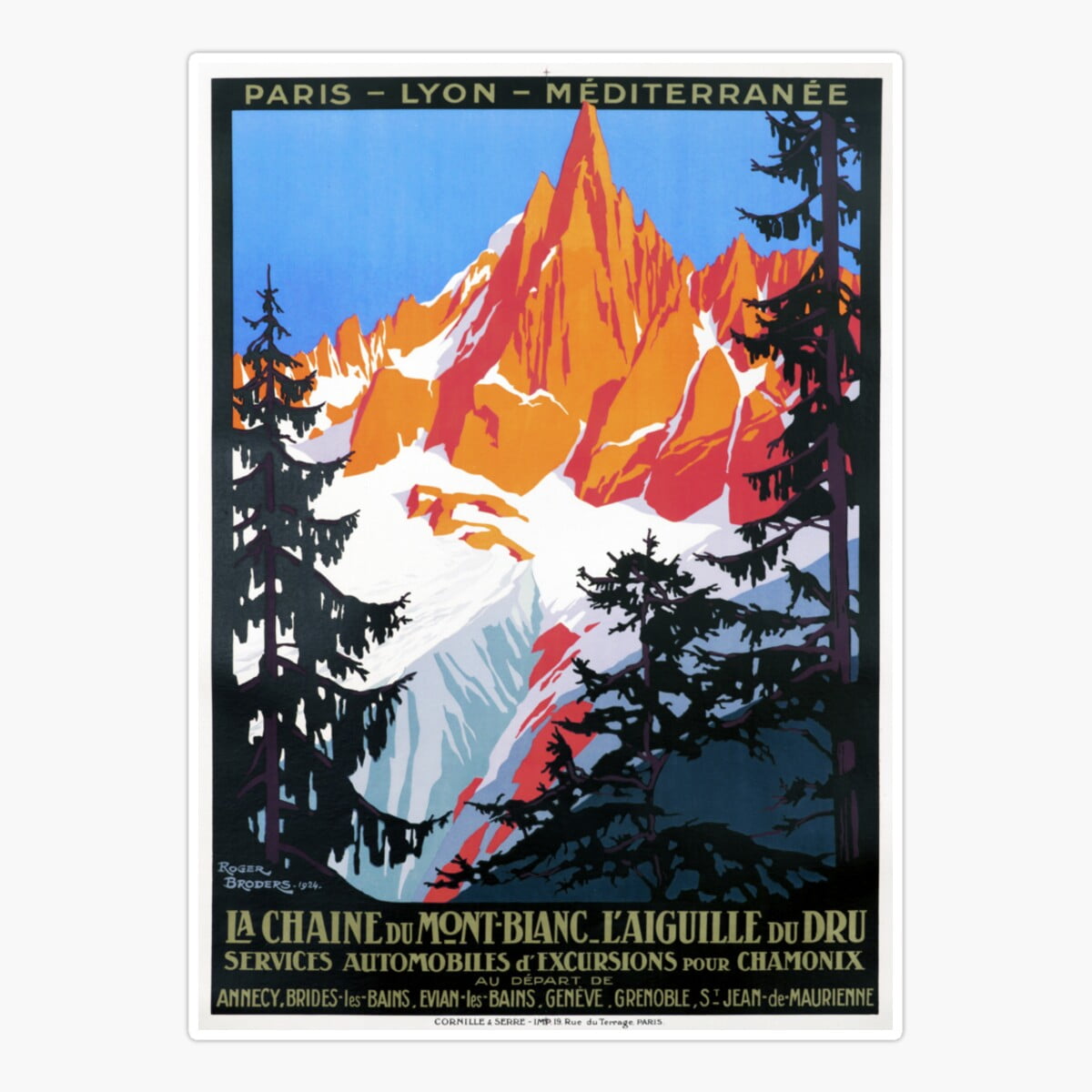 Onim Mont Blanc And L' Aiguille Mountains Automobiles Excursions 1924 ...