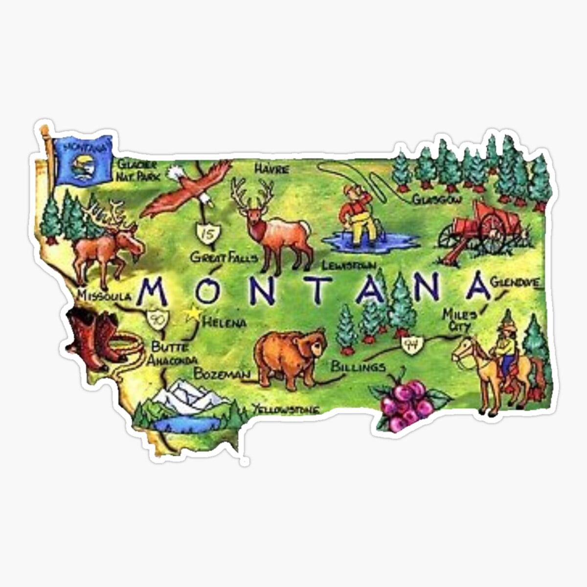 Onim Montana Art Sticker, Phone Decal Water Bottle Stickers Car Decals ...