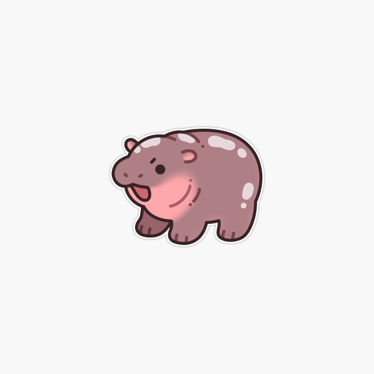 Onim Moo Deng - Baby Hippo Sticker, Phone Decal Water Bottle Stickers ...