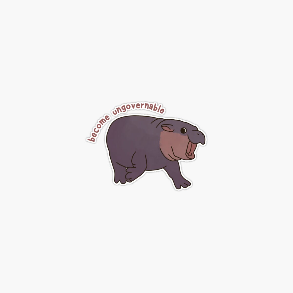 Onim Moo Deng Become Ungovernable Sticker - Walmart.com