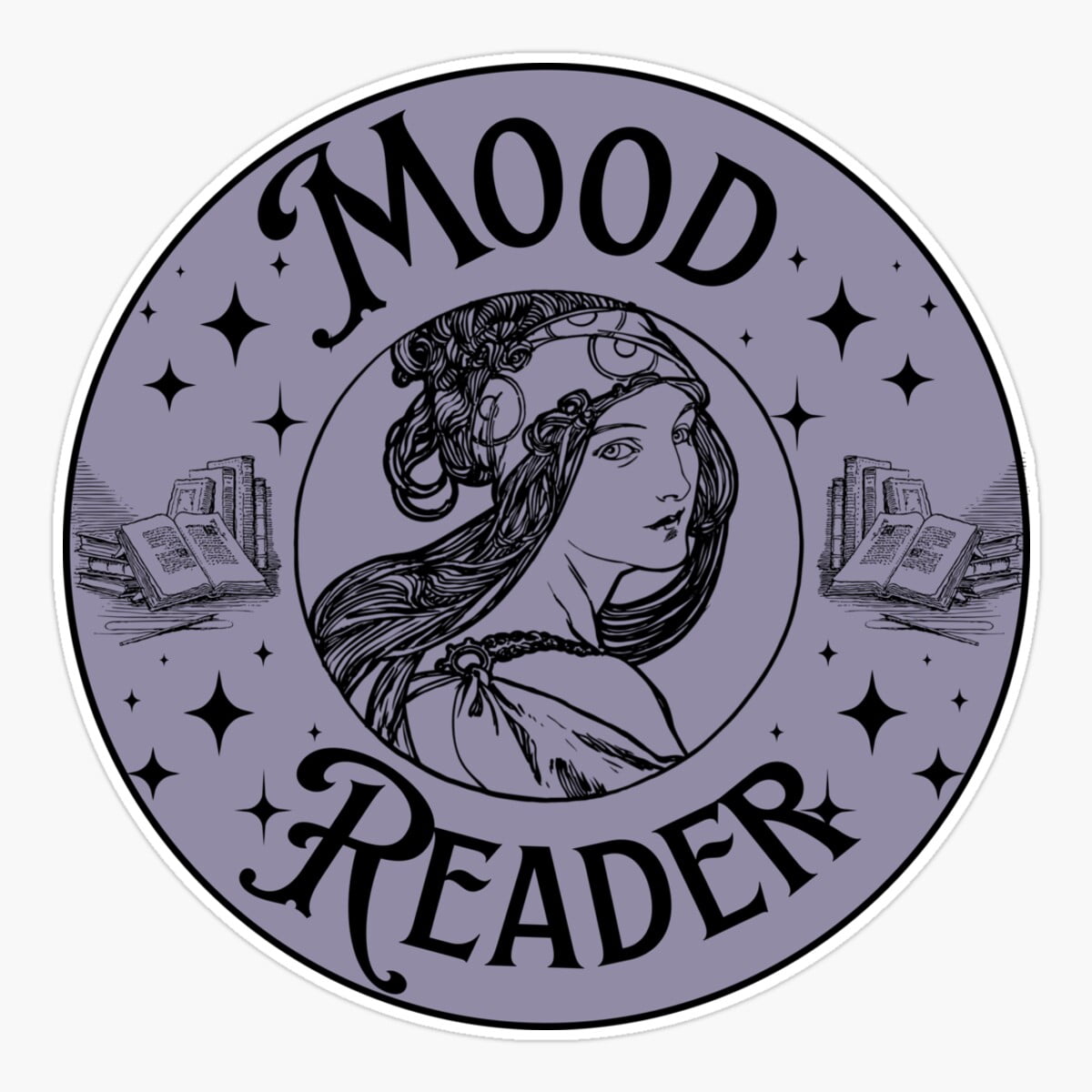 Onim Mood Reader Woman Purple Sticker, Phone Decal Water Bottle ...
