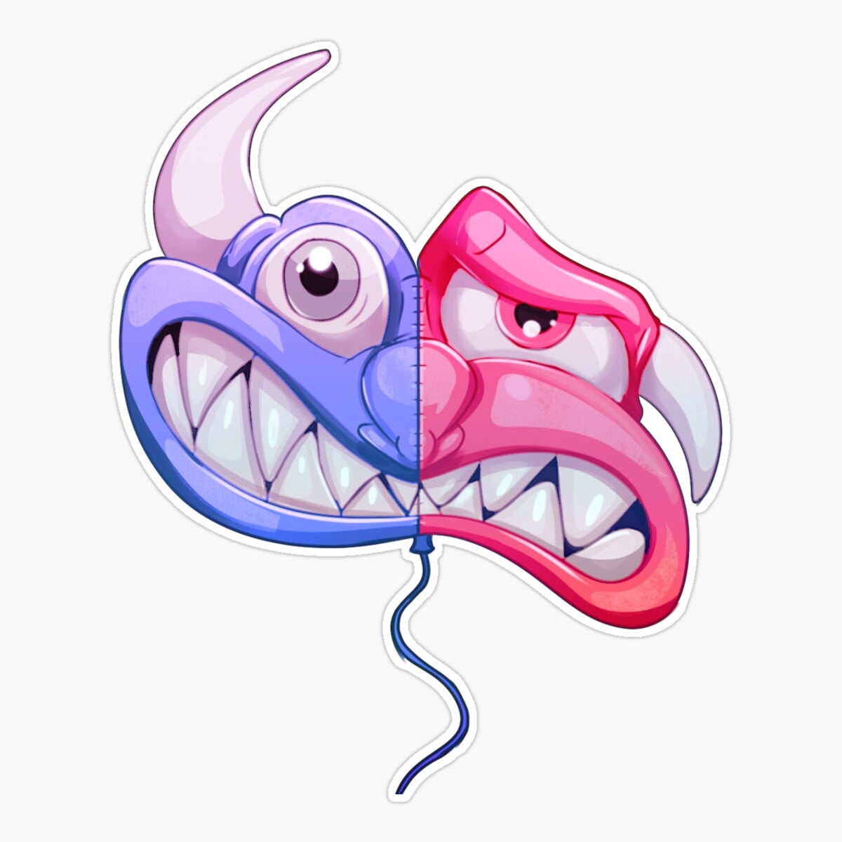 Onim Moody Demon Balloon Transparent Sticker, Phone Decal Water Bottle ...