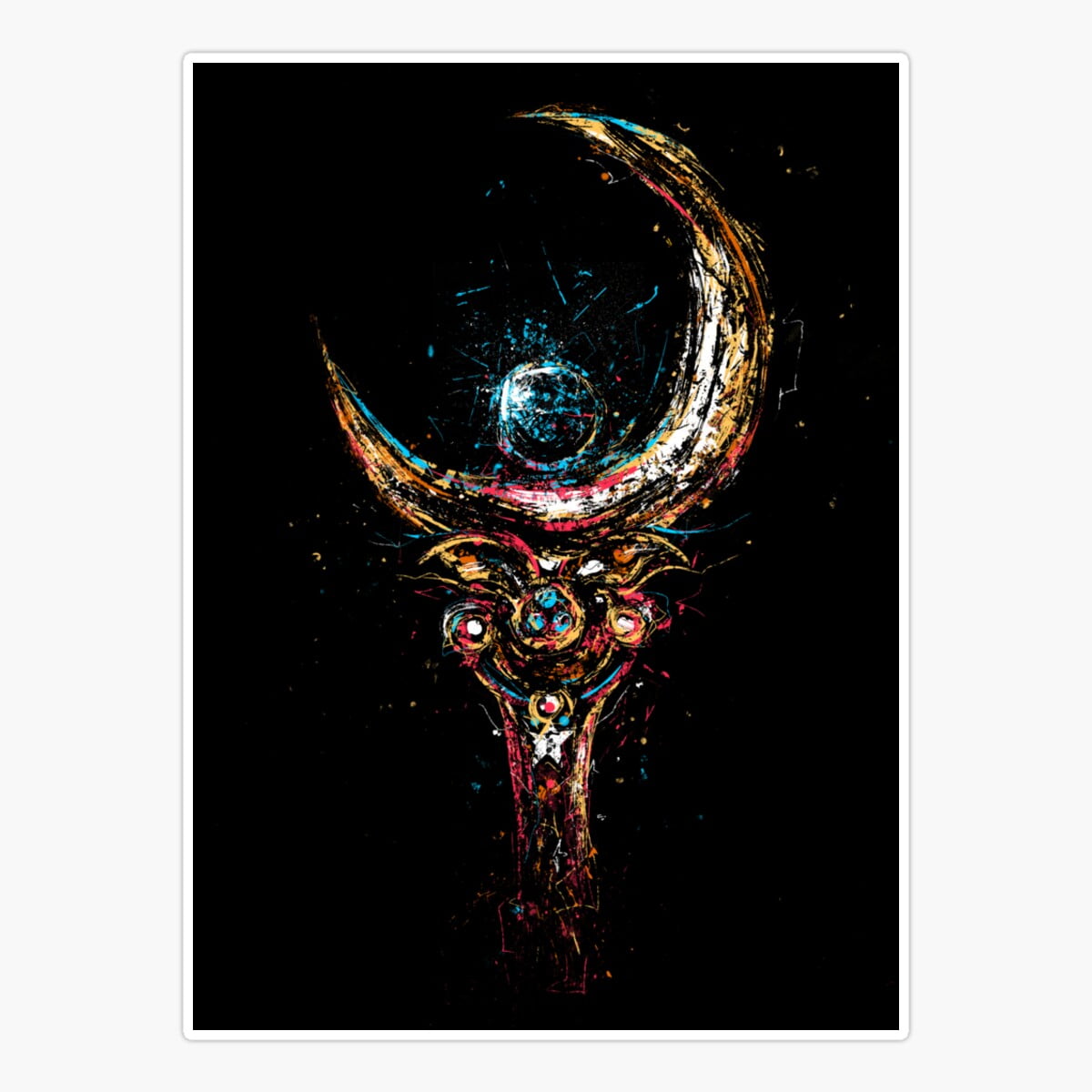 Onim Moon Scepter Sticker, Phone Decal Water Bottle Stickers Car Decals ...