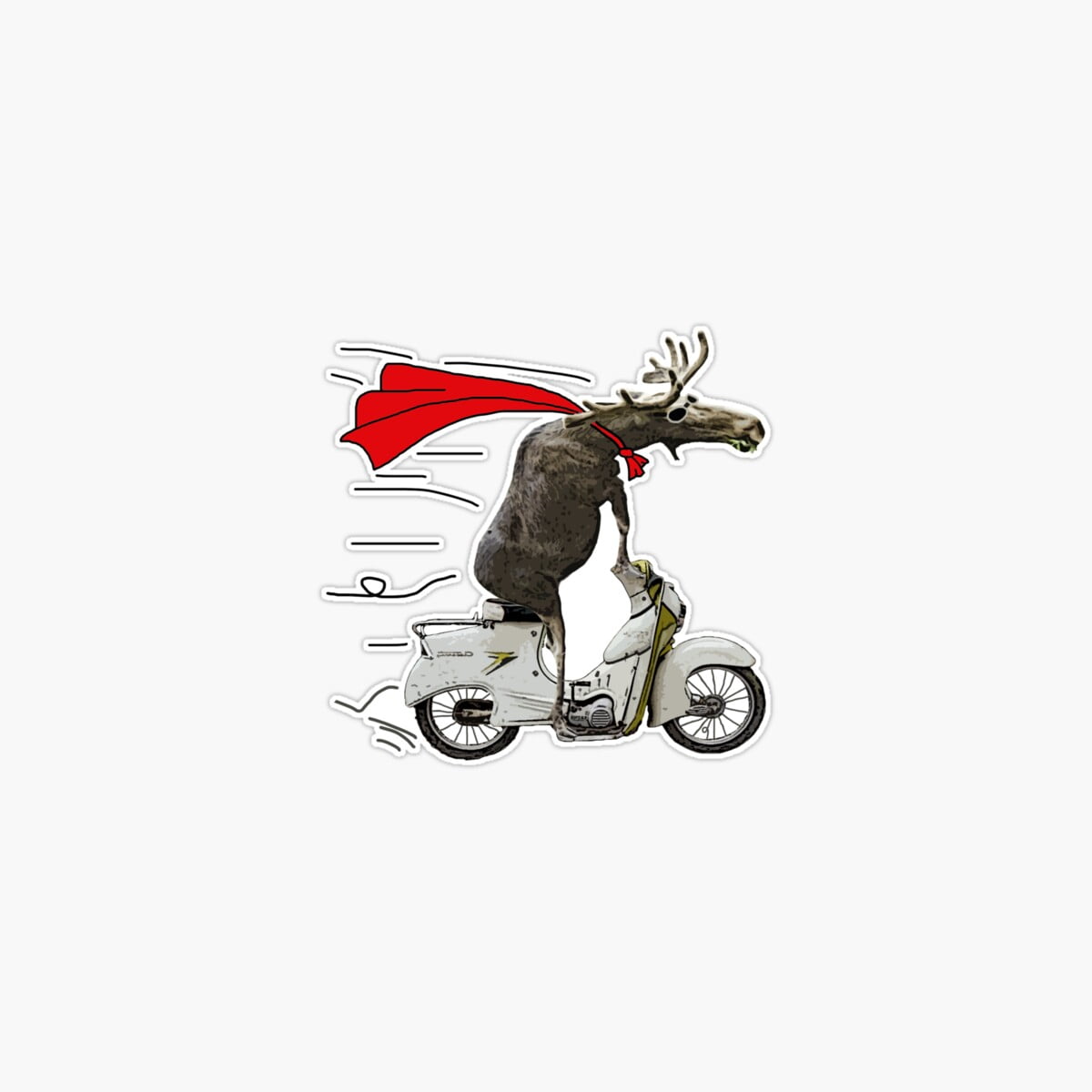 Onim Moped Moose Sticker, Phone Decal Water Bottle Stickers Car Decals ...