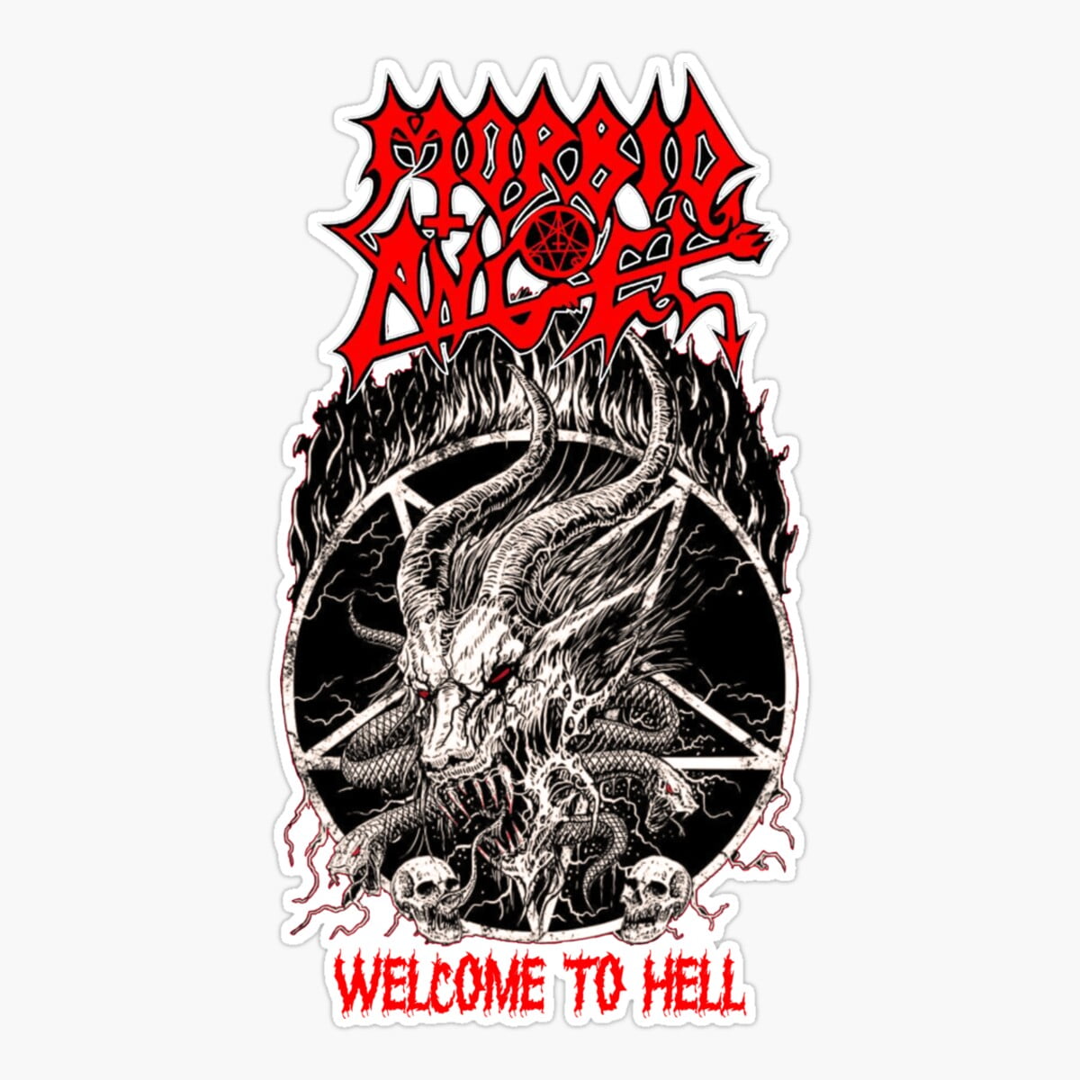 Onim Morbid Angel - Death Metal Sticker, Phone Decal Water Bottle ...