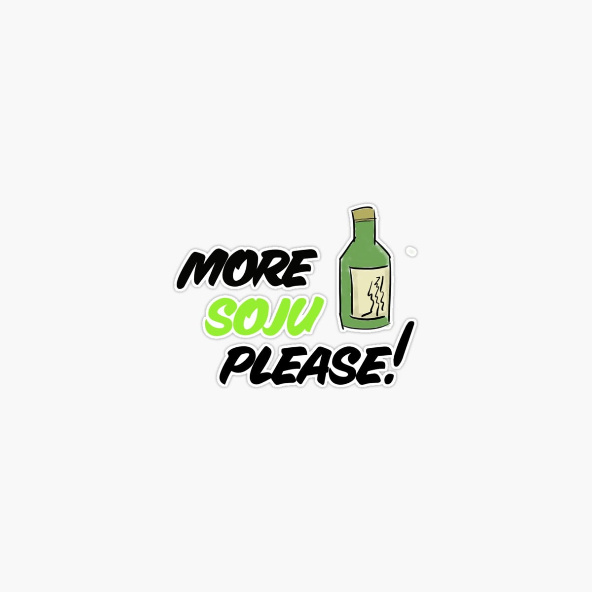 Onim More Soju Please! Sticker, Phone Decal Water Bottle Stickers Car ...