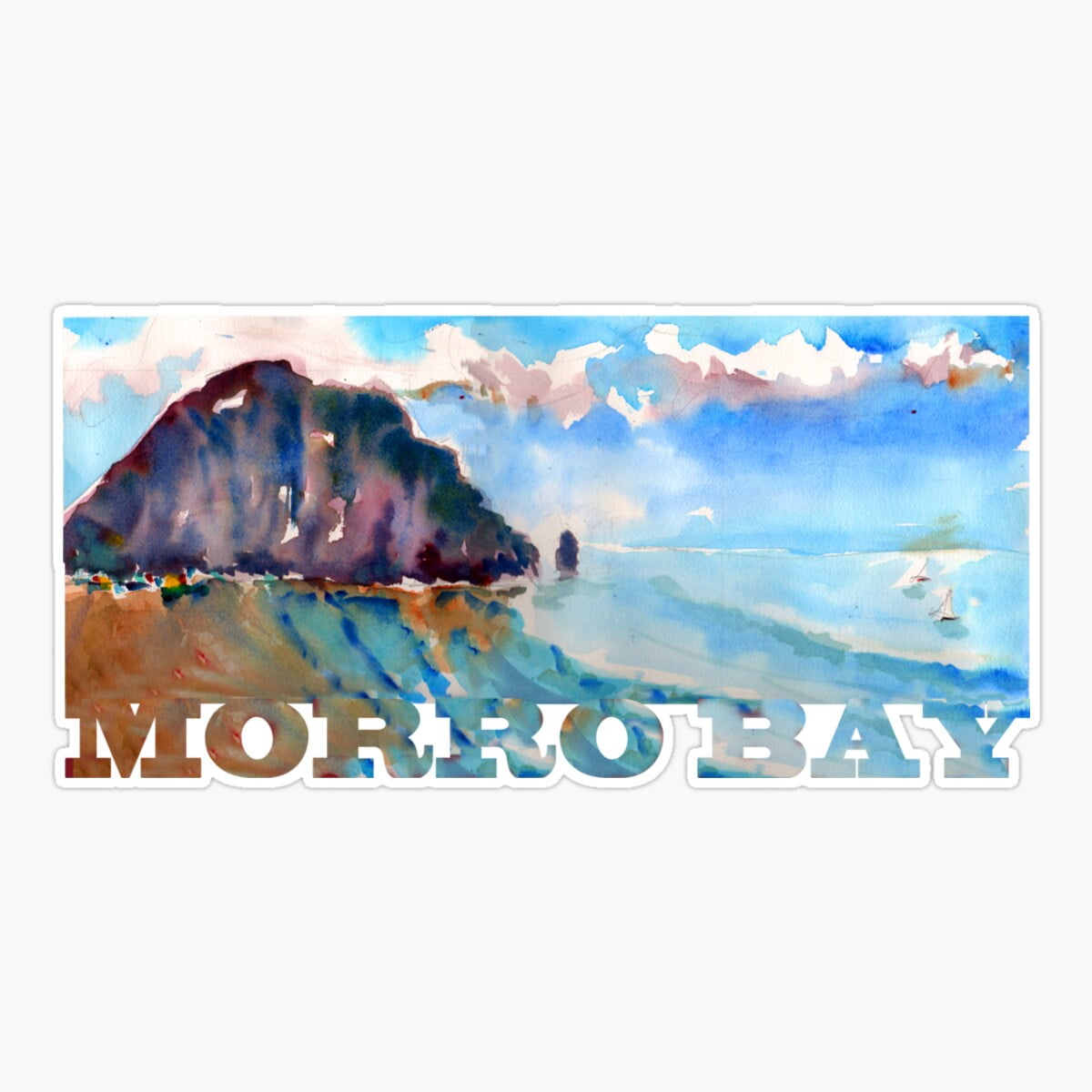 Onim Morro Bay Sticker, Phone Decal Water Bottle Stickers Car Decals ...