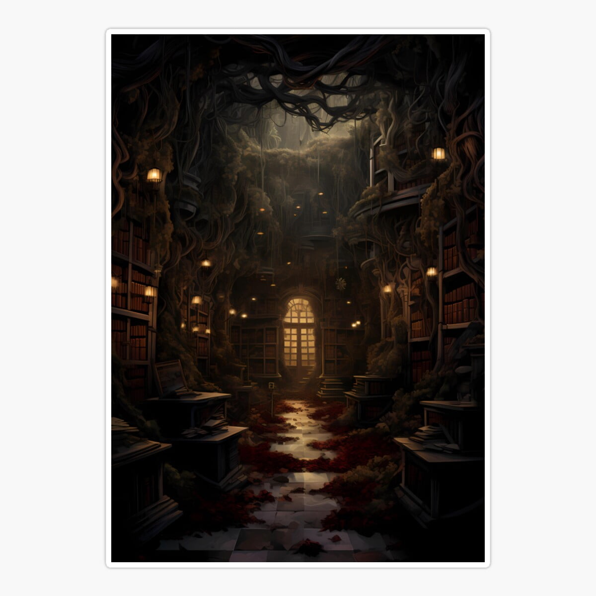 Onim Mosters Alley Dark Academia Gothic Cottagecore Decor Sticker ...