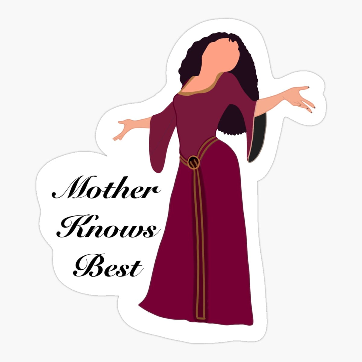 Onim ‘Mother Knows Best’ Mother Gothel Sticker, Phone Decal Water ...