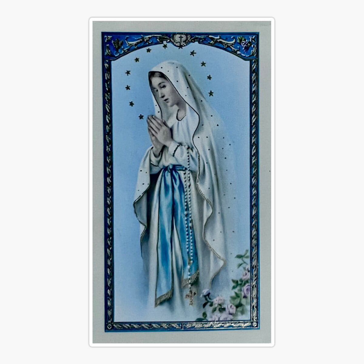 Onim Mother Mary Vintage Print Sticker, Phone Decal Water Bottle ...