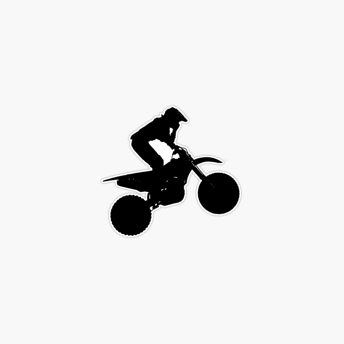 Onim Motocross Racer Silhouette Sticker, Phone Decal Water Bottle ...