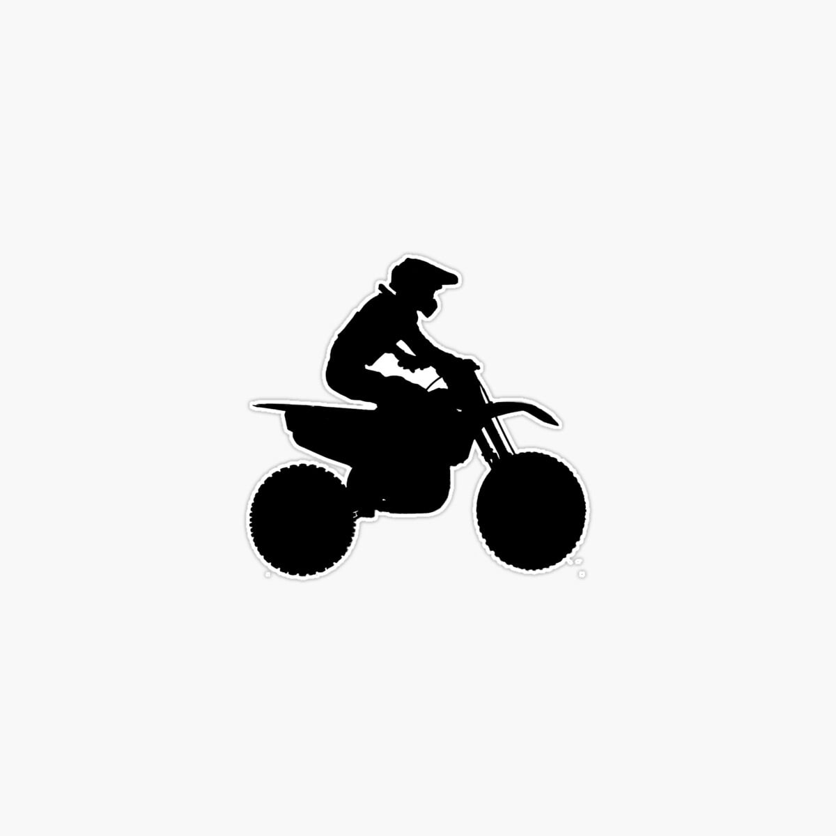 Onim Motocross Rider Silhouette Sticker, Phone Decal Water Bottle ...