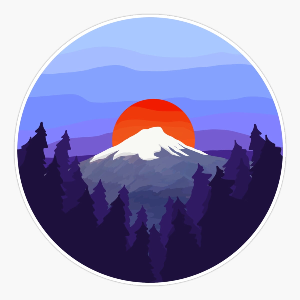 Onim Mount Fuji ~ Aesthetic Sticker, Phone Decal Water Bottle Stickers ...