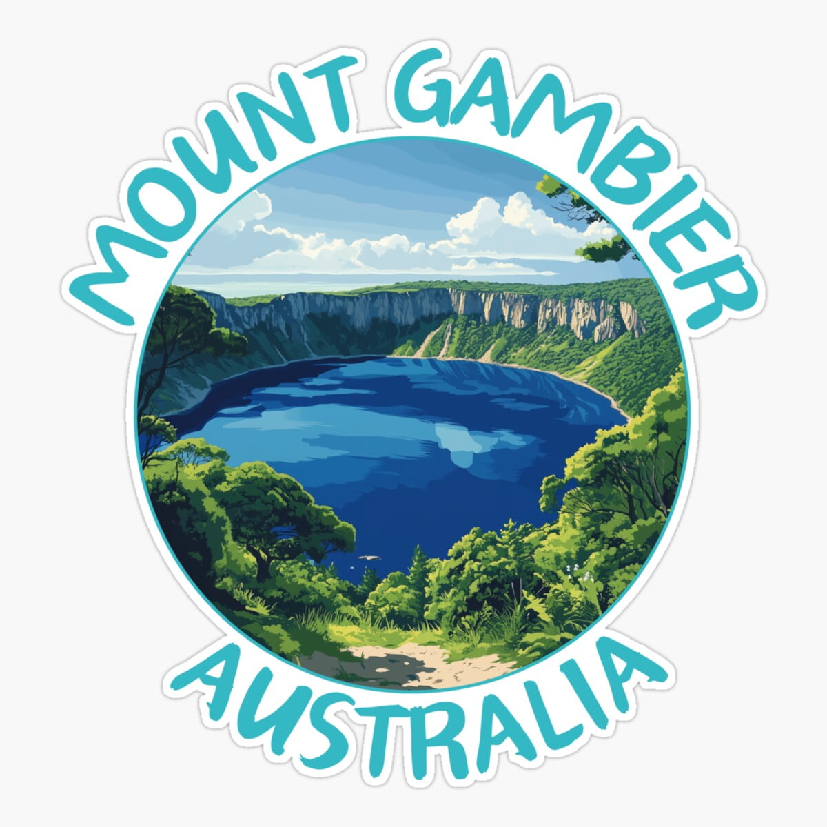Onim Mount Gambier In South Australia Art Travel Emblem Sticker, Phone ...