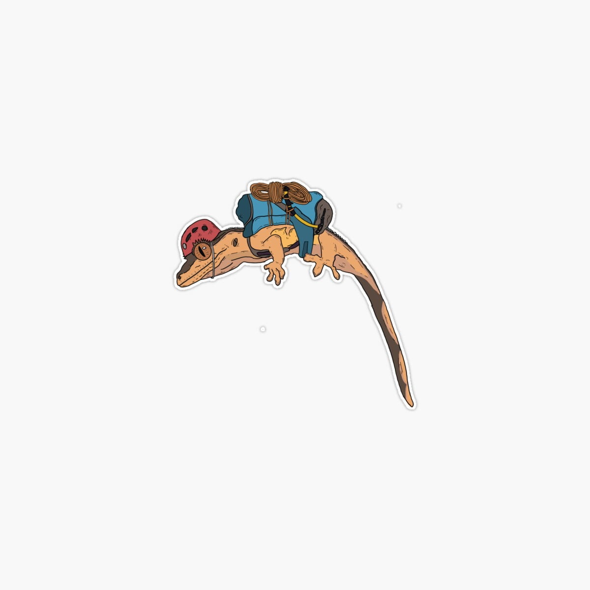 Onim Mountain Climbing Crested Gecko Sticker, Phone Decal Water Bottle ...