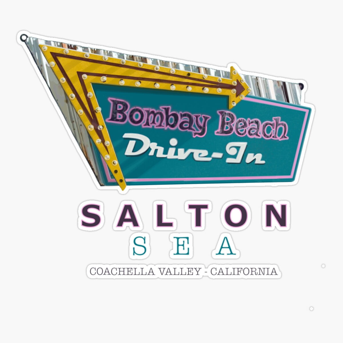Onim Movie Night At The Bombay Beach Drive-In At The Salton Sea Sticker ...