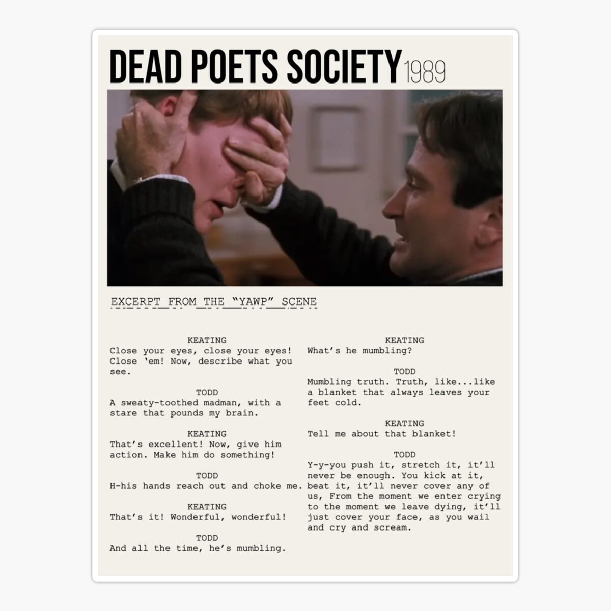 Onim Movie Poster Yawp Script Sticker, Phone Decal Water Bottle ...