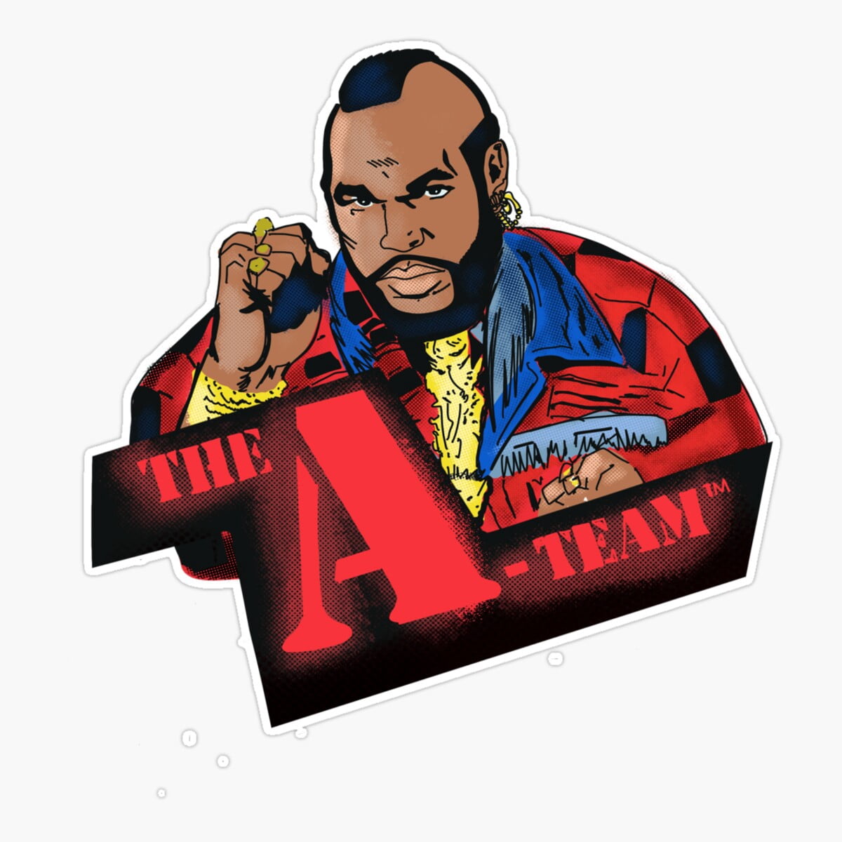 Onim Mr. T The A-Team Sticker, Phone Decal Water Bottle Stickers Car ...
