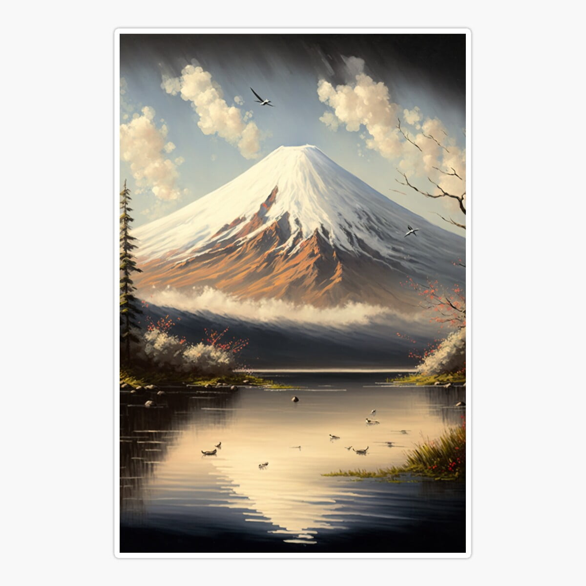 Onim Mt. Fuji Sticker, Phone Decal Water Bottle Stickers Car Decals ...