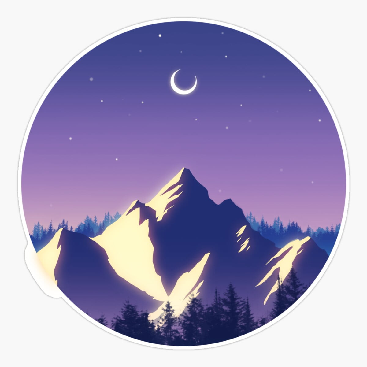 Onim Mt. Lune Sticker, Phone Decal Water Bottle Stickers Car Decals ...