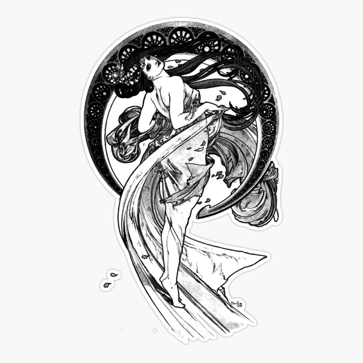 Onim Mucha Dance Sticker, Phone Decal Water Bottle Stickers Car Decals ...