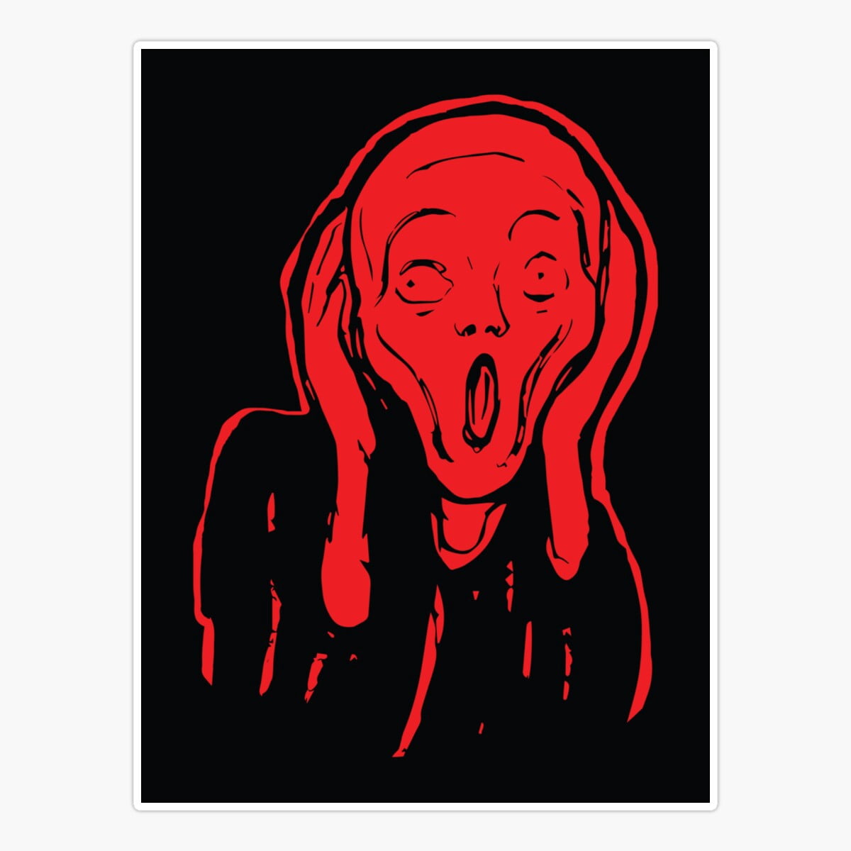 Onim Munch The Scream Hearers Head Sticker, Phone Decal Water Bottle ...
