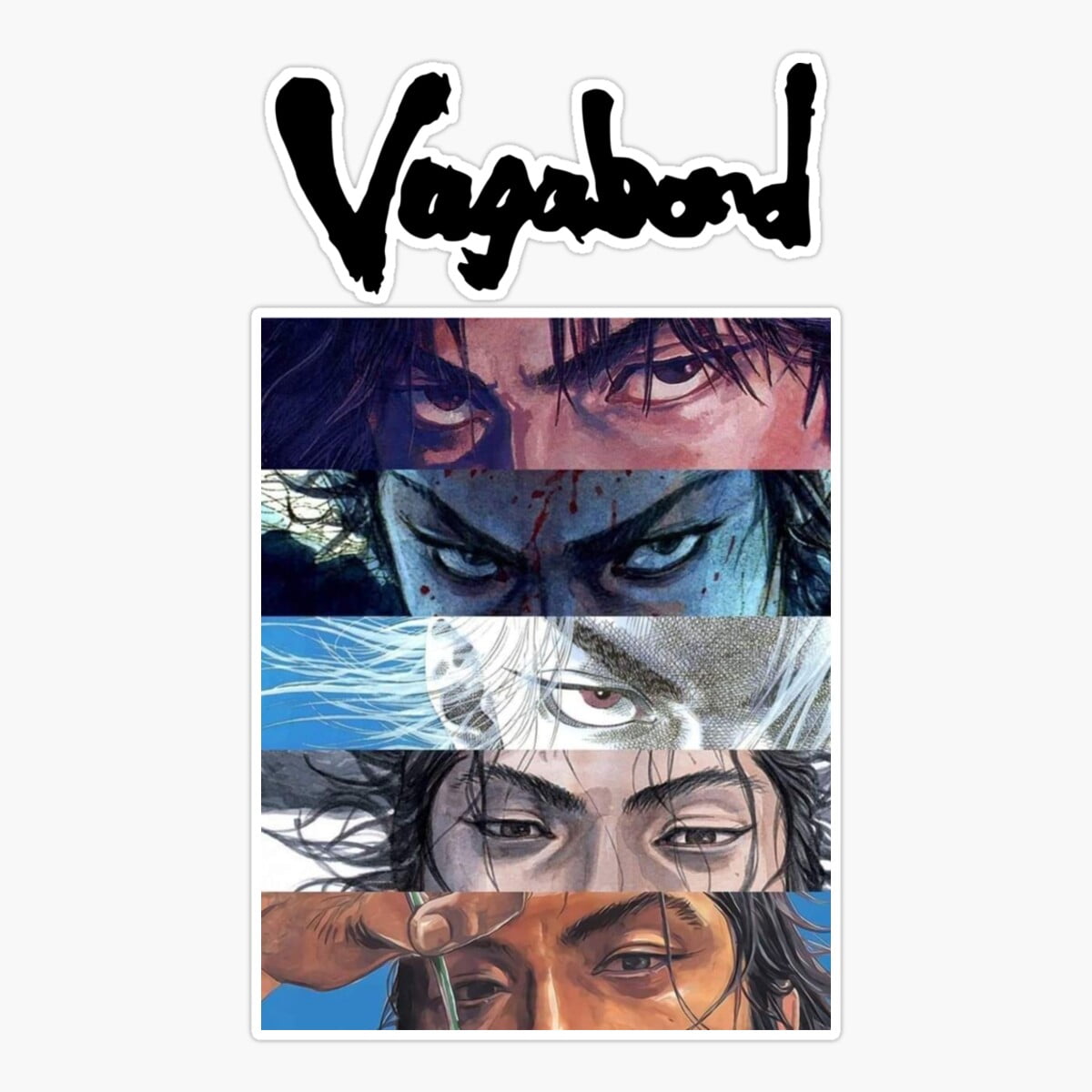 Onim Musashi Miyamoto Vagabond Samurai Sticker, Phone Decal Water Bottle Stickers Car Decals ...