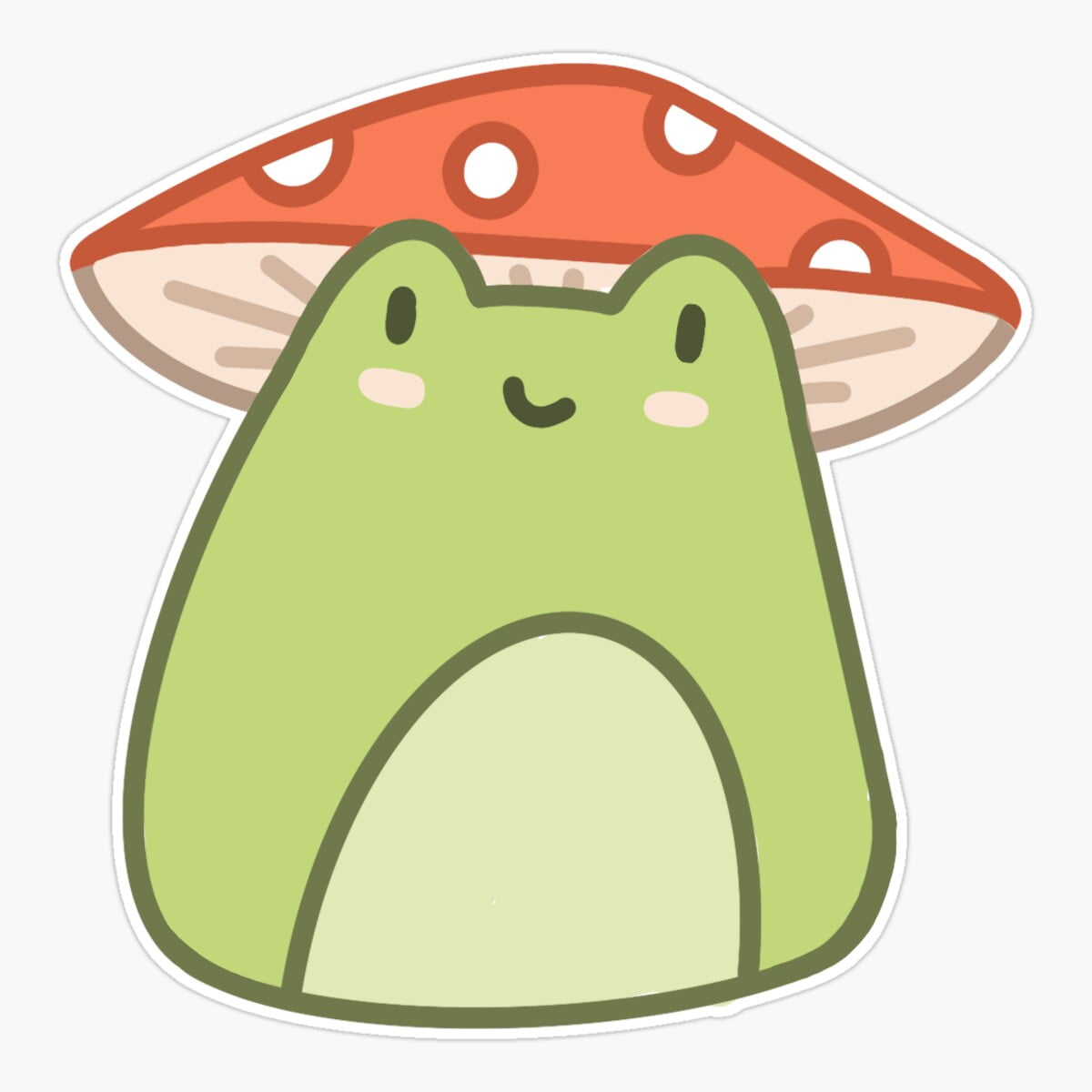 Onim Mushroom Frog Blob Frog Cottagecore Sticker, Phone Decal Water ...